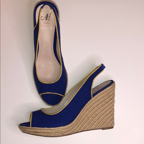 All Hail | Shoes | Nwot All Hail Canvas Wedges Ceri Cobaltyellow | Poshmark